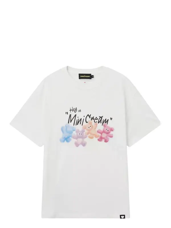 MINI CREAM Cotton T-shirt - White