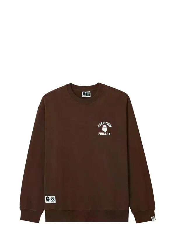 FINGERCROXX Logo-print Crew-neck Sweatshirt - Brown