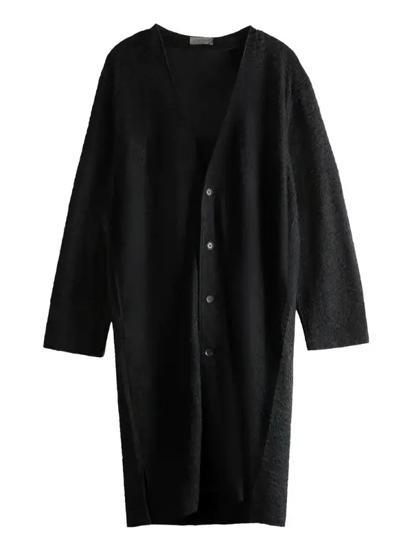 Yohji Yamamoto V-neck Wool Cardigan - Black