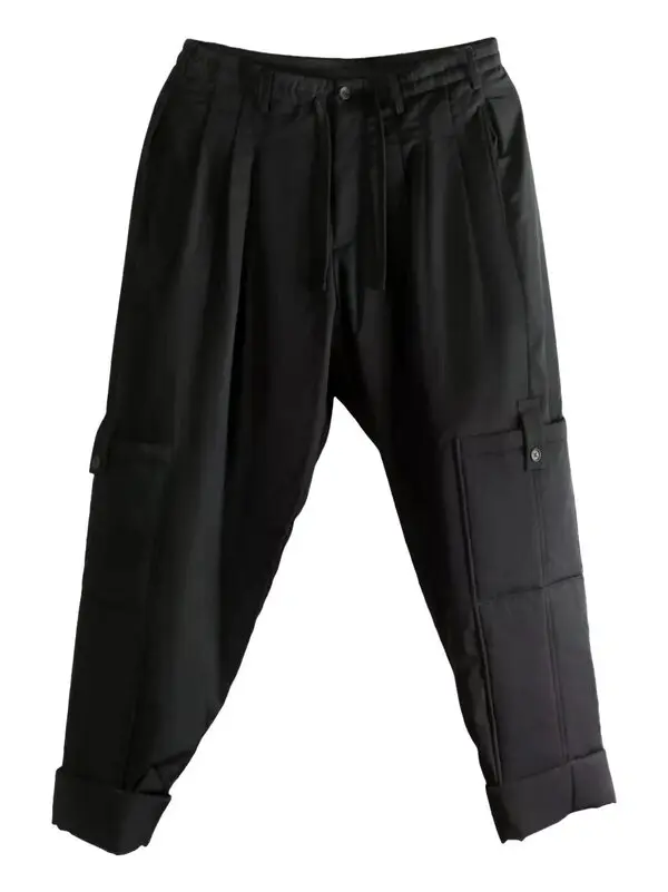 Yohji Yamamoto Pleated Cargo Trousers - Black