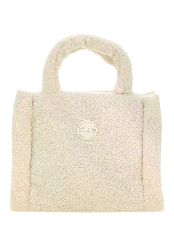 COLMAR Teddy-effect Square Tote Bag - White