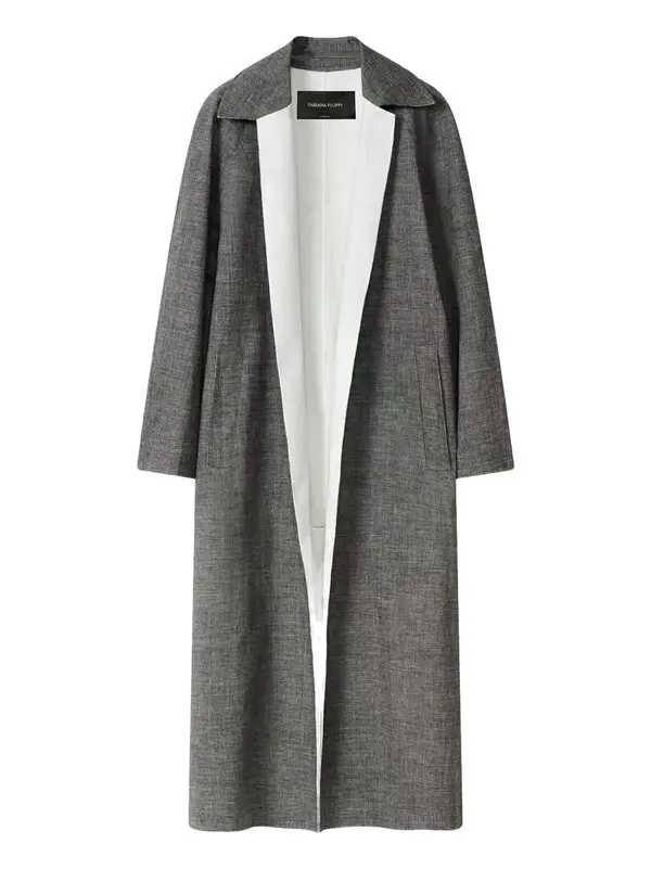 Fabiana Filippi Contrast-panel Long-sleeve Coat - Grey