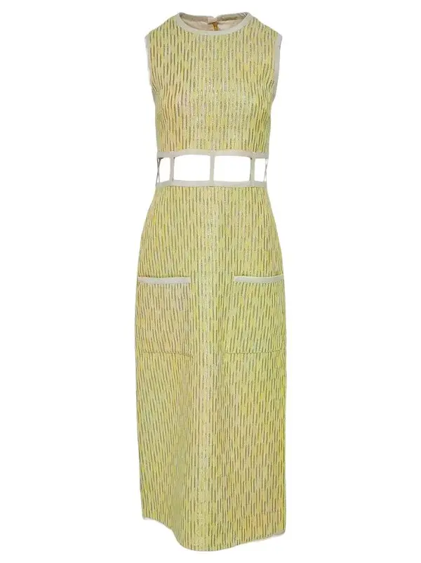 Alexis Cut-out Tweed Midi Dress - Gold