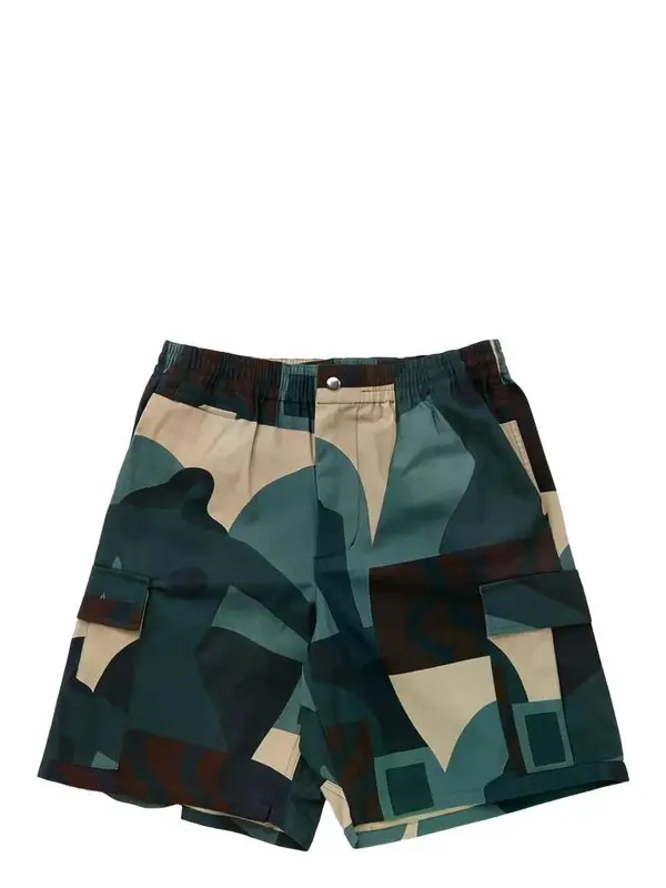 PARRA Cargo-pocket Abstract-print Shorts - Green