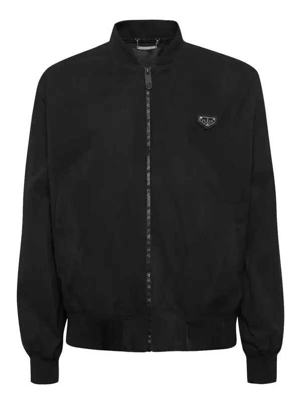 Philipp Plein Logo-appliqué Bomber Jacket - Black