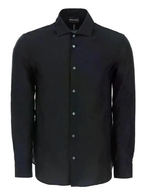 Emporio Armani Embossed-pattern Shirt - Black