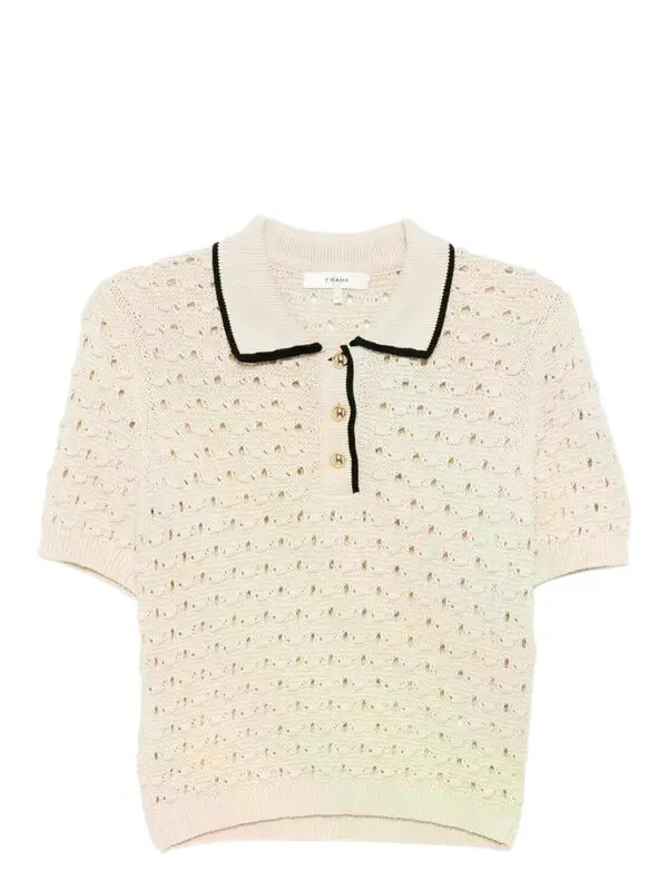 FRAME Bauble Polo Top - Neutrals