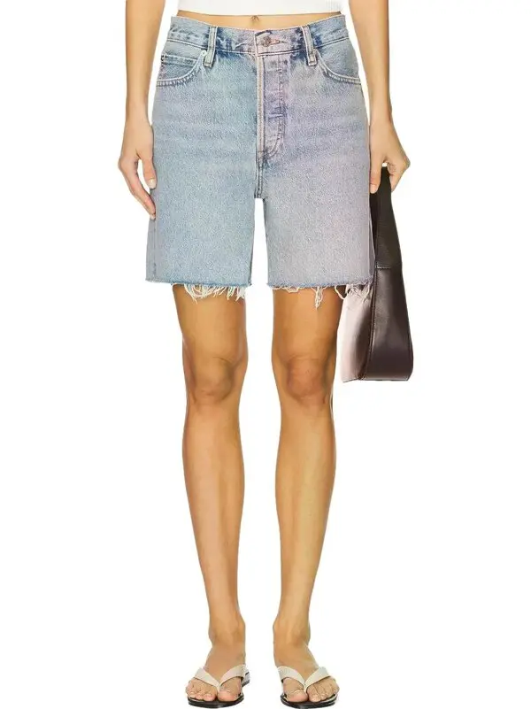 FRAME Frayed Denim Shorts - Blue