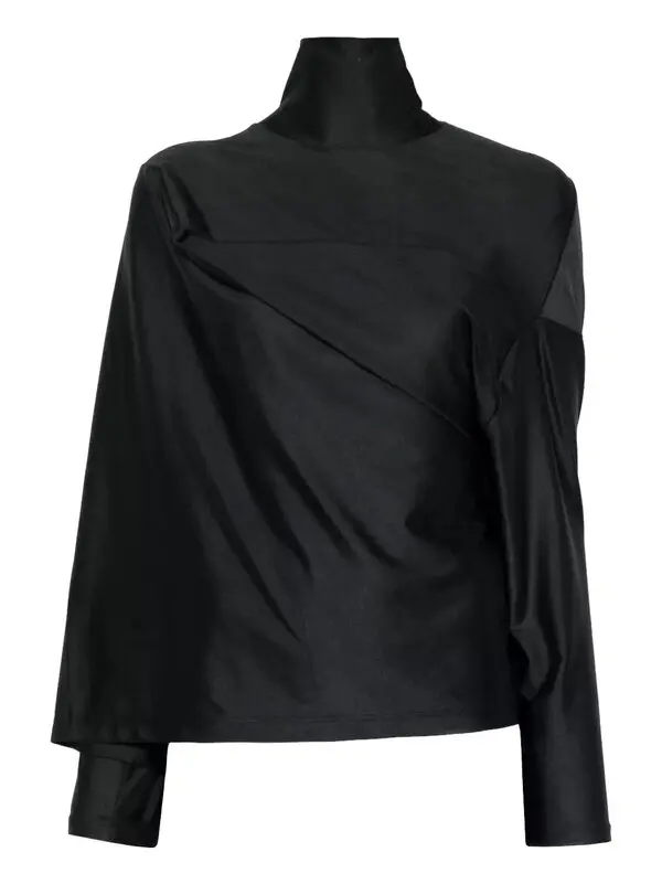 Junya Watanabe High-neck Draped Top - Black