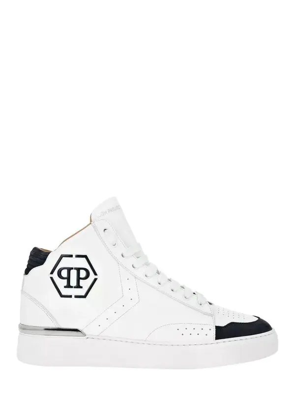 Philipp Plein Leather Hi-top Sneakers - White