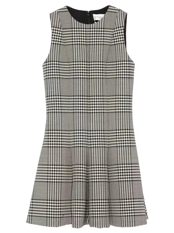 Brandon Maxwell The Sophie Checked Mini Dress - Grey