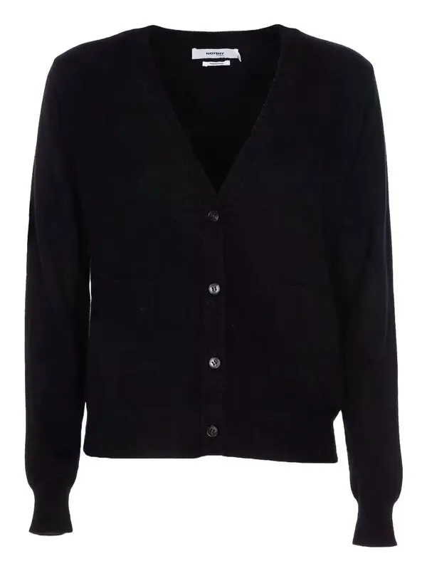 NOT SHY Button-front Pocket Cardigan - Black