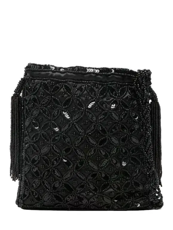 P.a.r.o.s.h Tassel-detail Beaded Mini Bag - Black