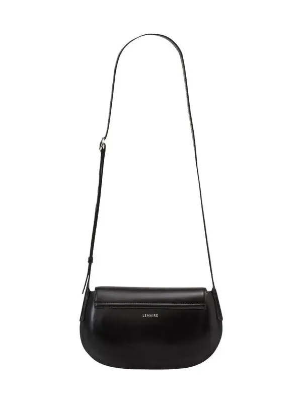 LEMAIRE Belly Leather Shoulder Bag - Black