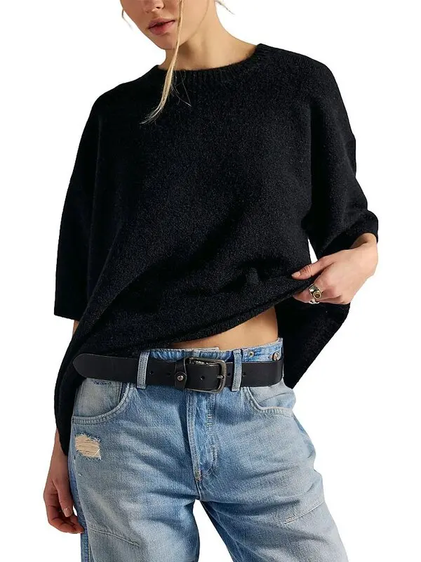 Free People Margot Sweater Tee - Black