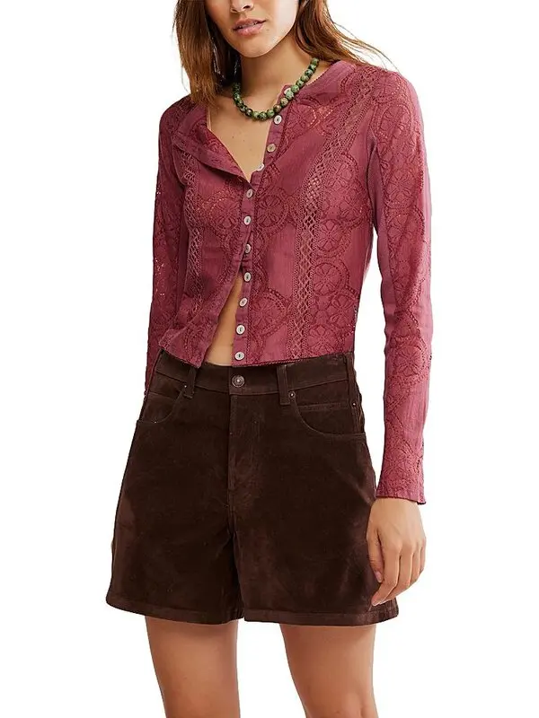 Free People Jae Lace Blouse - Crushed Be