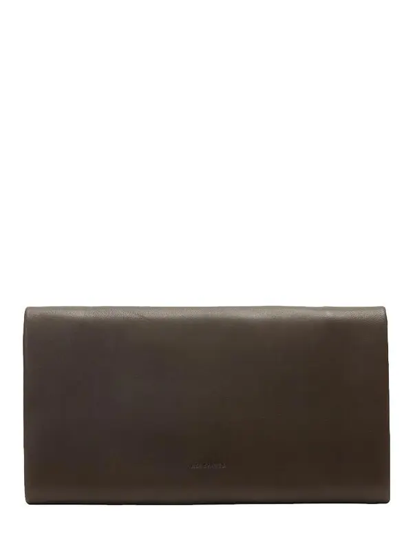ALLSAINTS Harluna Leather Clutch - Fango Brown
