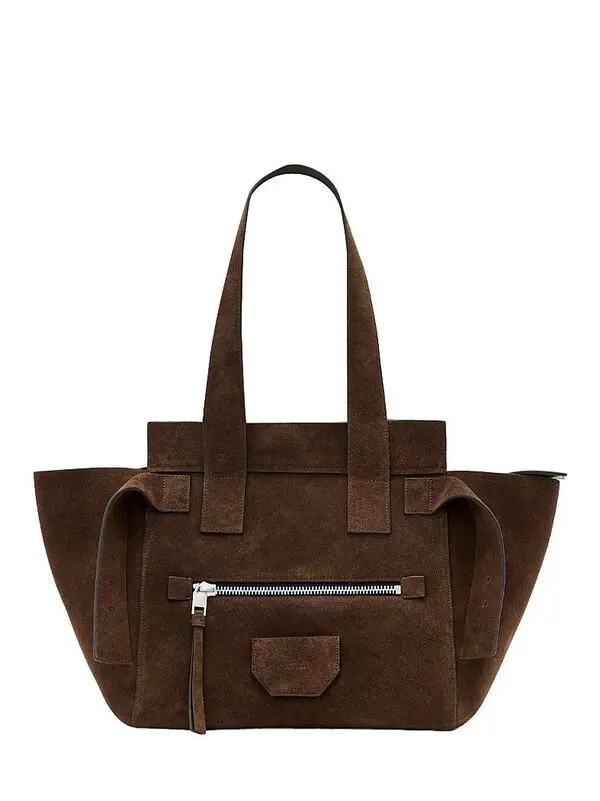 ALLSAINTS Perez Suede Shoulder Bag - Fango Brown