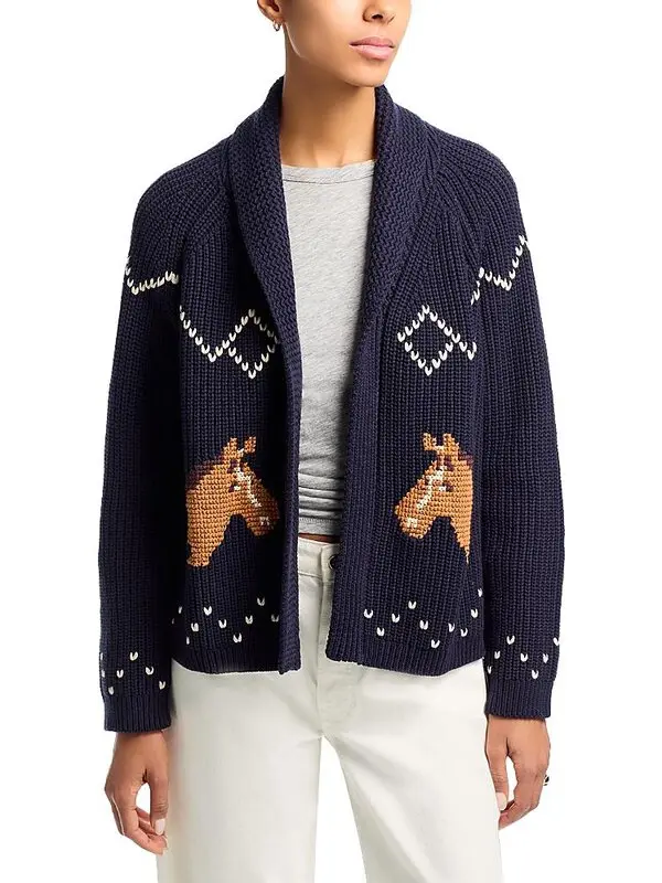The Great. Horse Lodge Cardigan - Navy