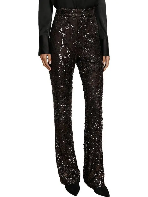 Veronica Beard Collier Sequin Pants - Dark Currant