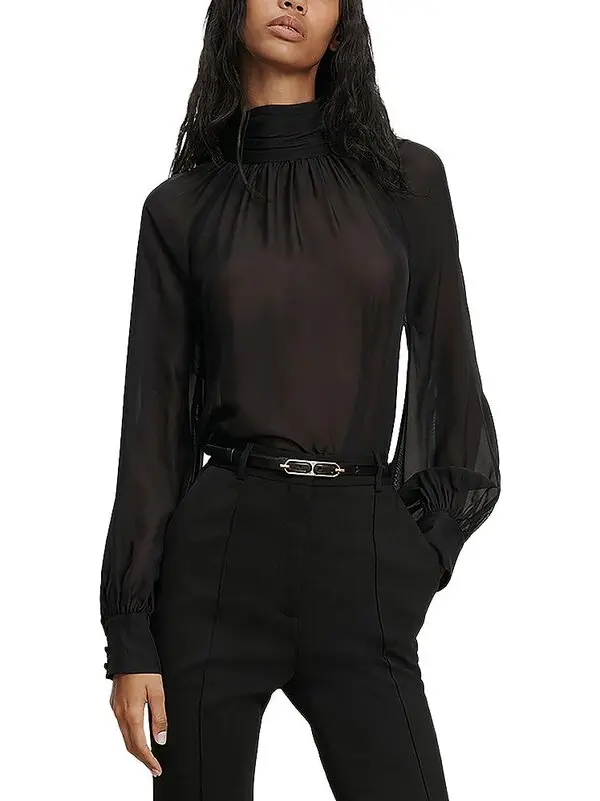 Veronica Beard Alyssa Silk Blouse - Black