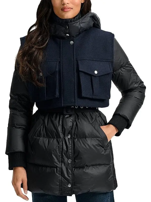 Veronica Beard Jarvis Puffer Coat - Black