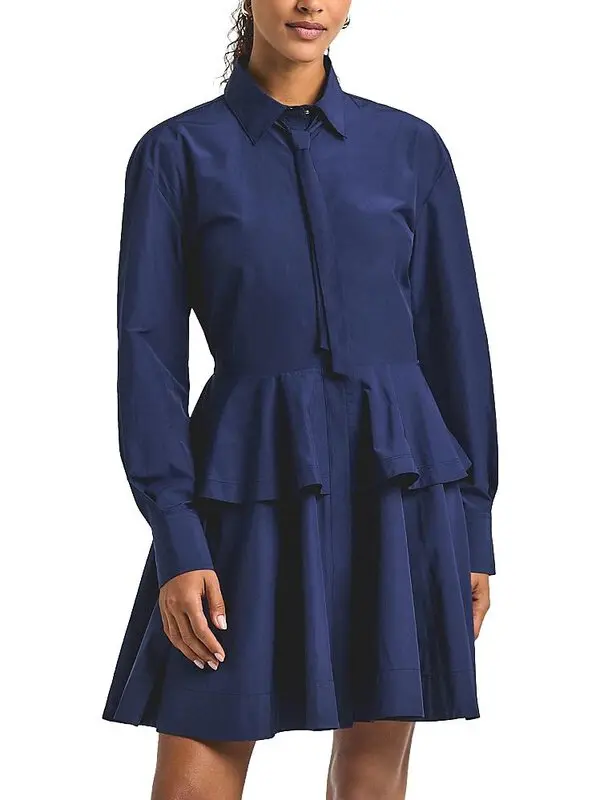 Derek Lam 10 Crosby Azure Peplum Dress - Navy