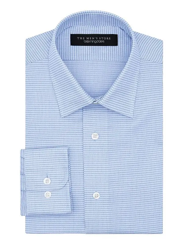 Bloomingdale'S Regular Fit Stretch Dress Shirt Exclusive - Blue