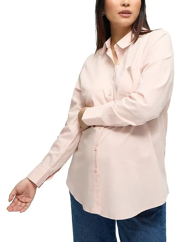 Ingrid & Isabel Button-down Maternity Shirt - Pink