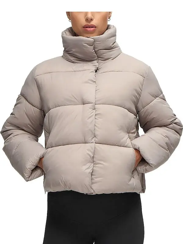 Ingrid & Isabel® Short Puffer Maternity Coat - Mushroom