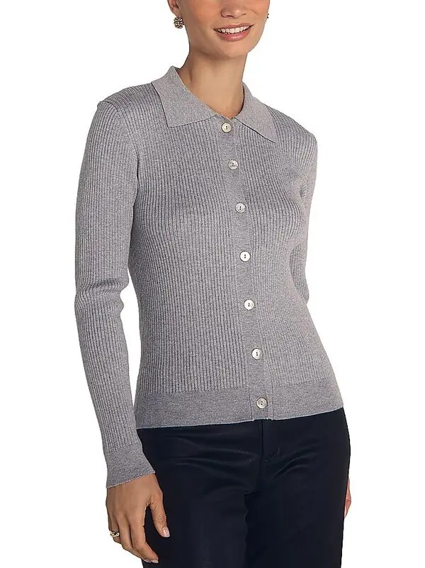 Bella Dahl Collared Cardigan - Heather Grey