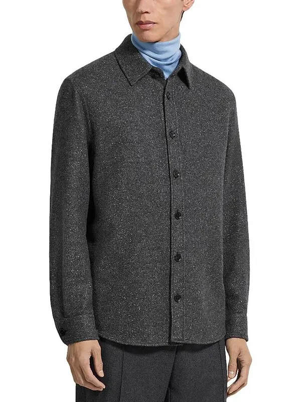 Zegna Cashmere & Silk Overshirt - Dark Grey