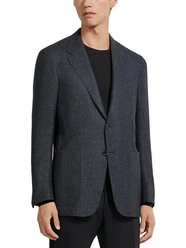 Zegna Silk And Cashmere Houndstooth Jacket - Grey/ Black