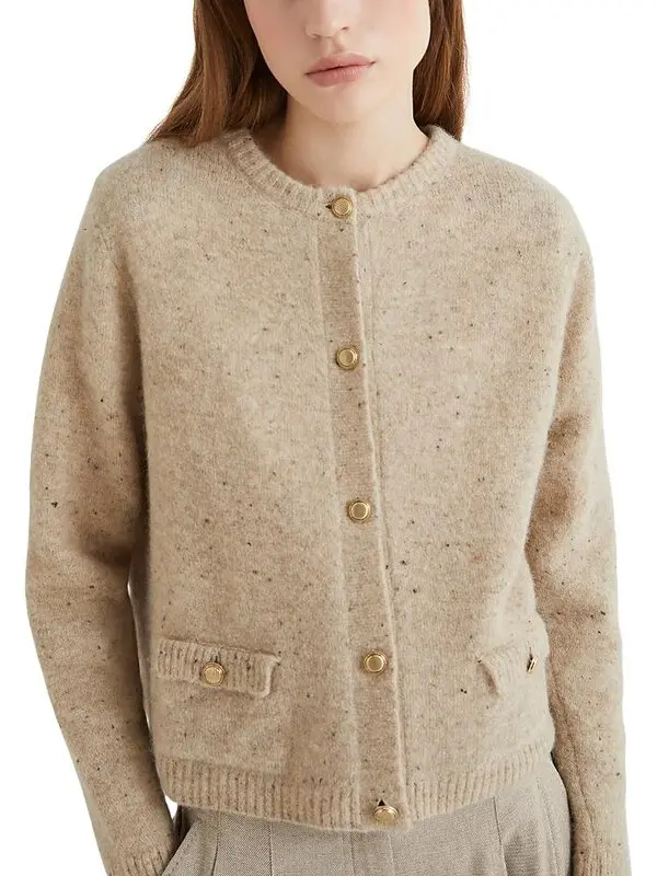 Marella Marled Knit Cardigan - Camel