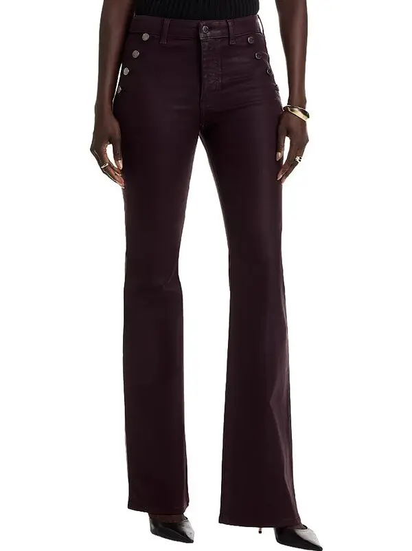 Ramy Brook Helena High-rise Coated Flare Jeans - Blackberry