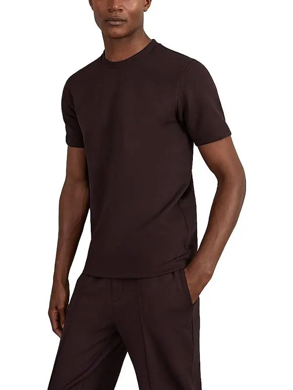 REISS Bradley Interlock Tee - Cherry Red