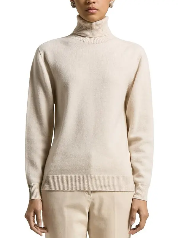 Peserico Knitted Cashmere Turtleneck Sweater - Pearl Beige