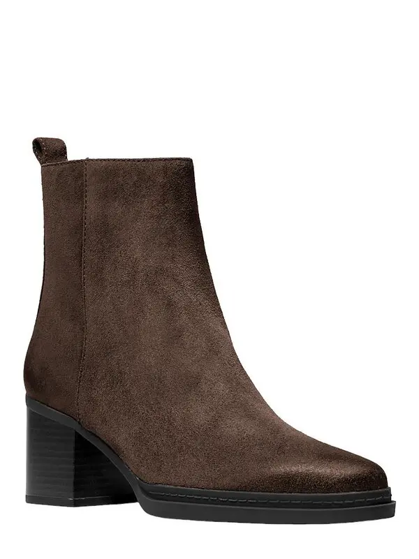 Michael Kors Lex Suede Ankle Booties - Chocolate