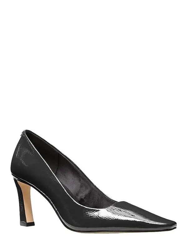 Michael Kors Darrah Soft Crinkle Patent Leather Pumps - Black