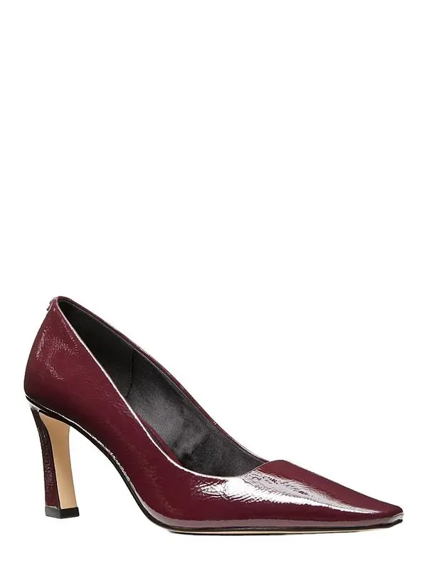 Michael Kors Darrah Soft Crinkle Patent Leather Pumps - Oxblood