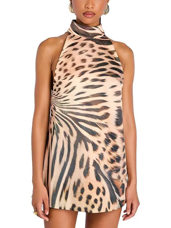 Retrofete Glindy Mini Dress - Melting Animal Print