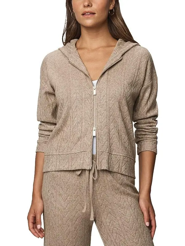 Splendid Sweatersoft Zippered Hoodie - Light Cedar