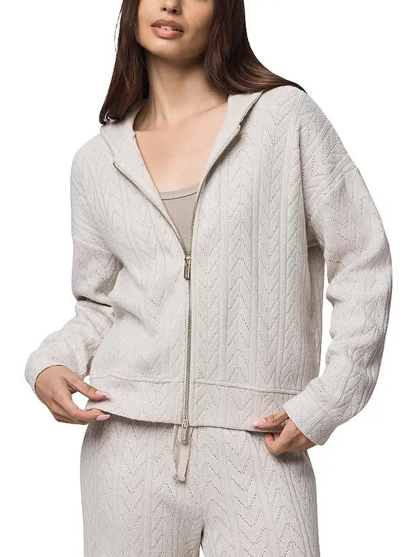 Splendid Sweatersoft Zippered Hoodie - Pale Oak Heather