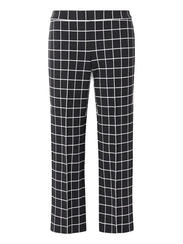 HIGH SPORT Louis Cropped Checked Cotton-blend Straight-leg Pants - Gray
