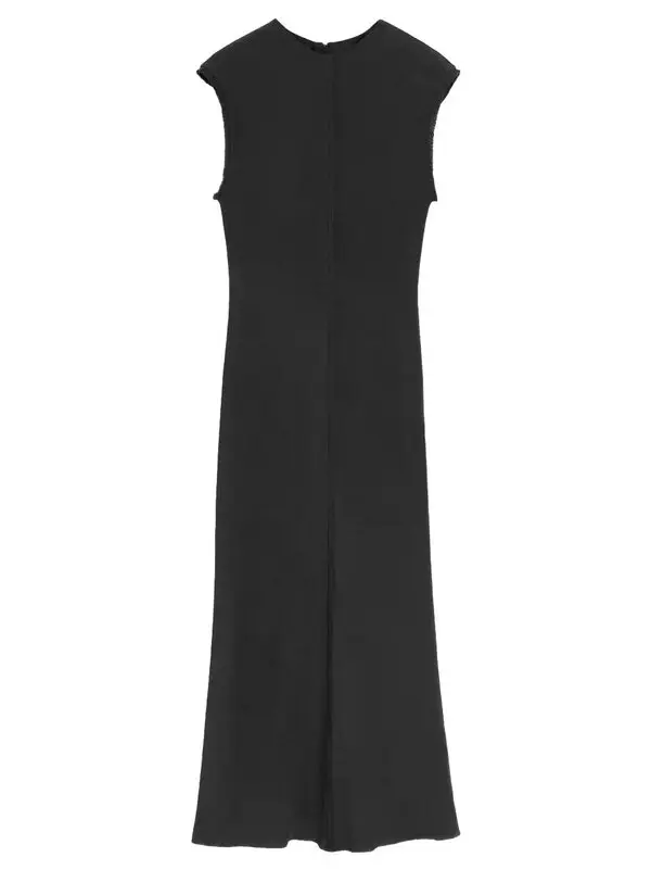 Ami Raw-edge Sleeveless Long Dress - Black