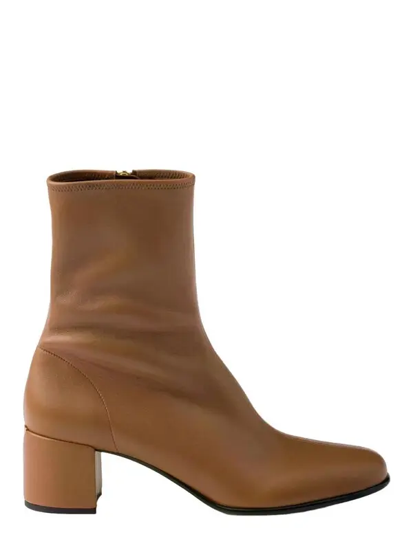 Prada 55mm Zip-up Block-heel Boots - Brown