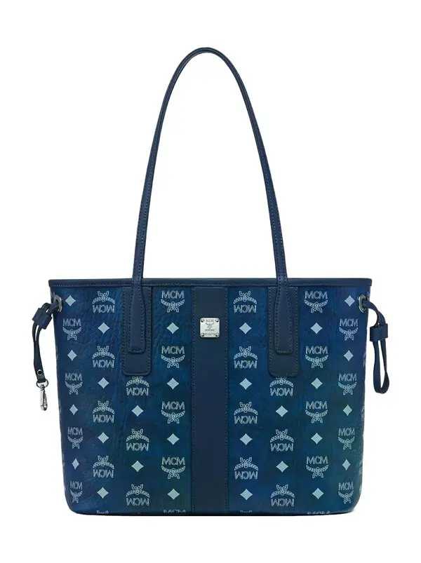 Mcm Small Liz Monogram Tote - Blue