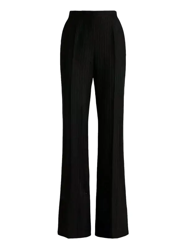 Kiton Pinstripe Pleated Trousers - Black