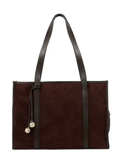 Sandro Soft Suede Shopping Bag - Natural
