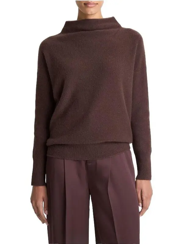 Vince Cashmere Funnel-neck Sweater - Brown
